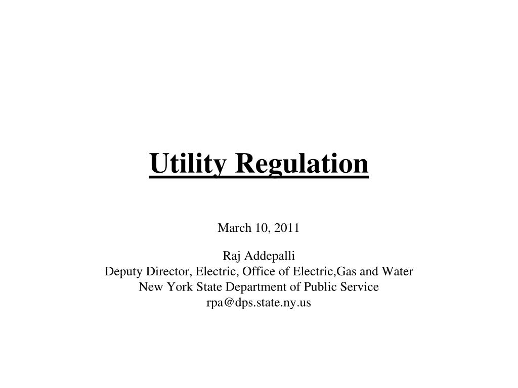 PPT - Utility Regulation PowerPoint Presentation, free download - ID ...