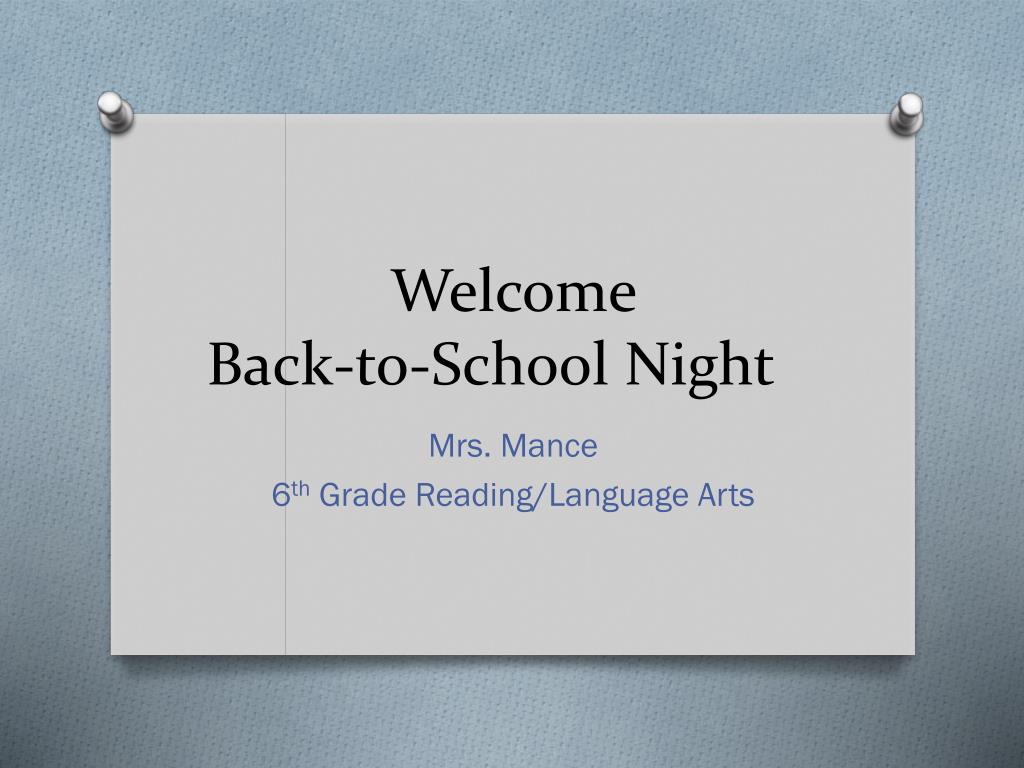 PPT - Welcome Back-to-School Night PowerPoint Presentation, free ...