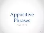 PPT - Grammar Unit: The Appositive and Appositive Phrase PowerPoint ...