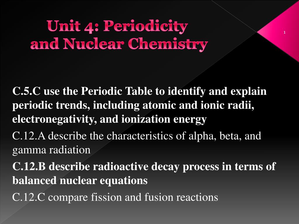 PPT - Unit 4: Periodicity and Nuclear Chemistry PowerPoint Presentation ...