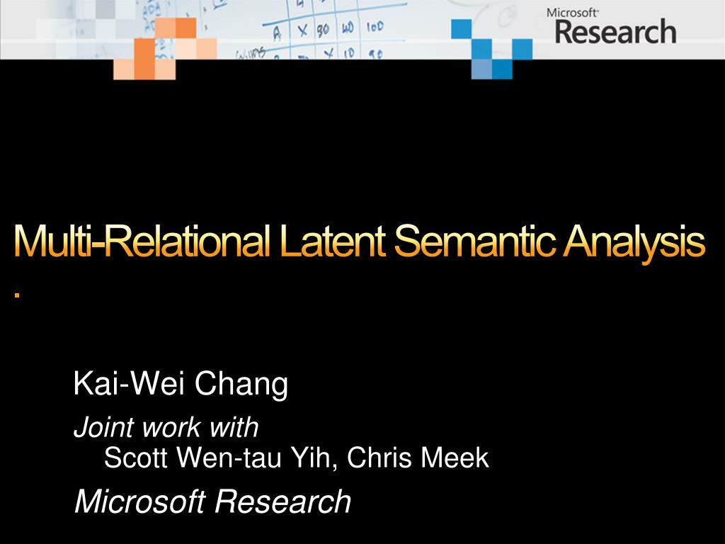 PPT - Multi-Relational Latent Semantic Analysis . PowerPoint Presentation - ID:2577502