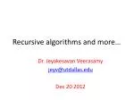 PPT - Recursive Algorithms PowerPoint Presentation, free download - ID ...