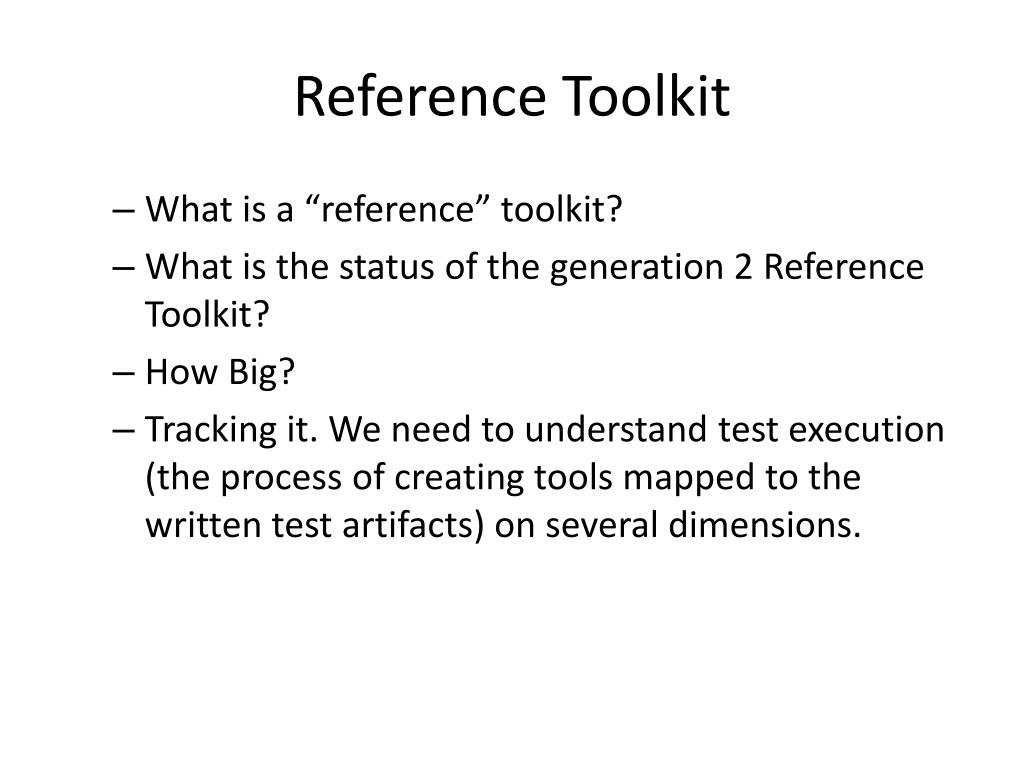 PPT - Reference Toolkit PowerPoint Presentation, free download - ID:2580116