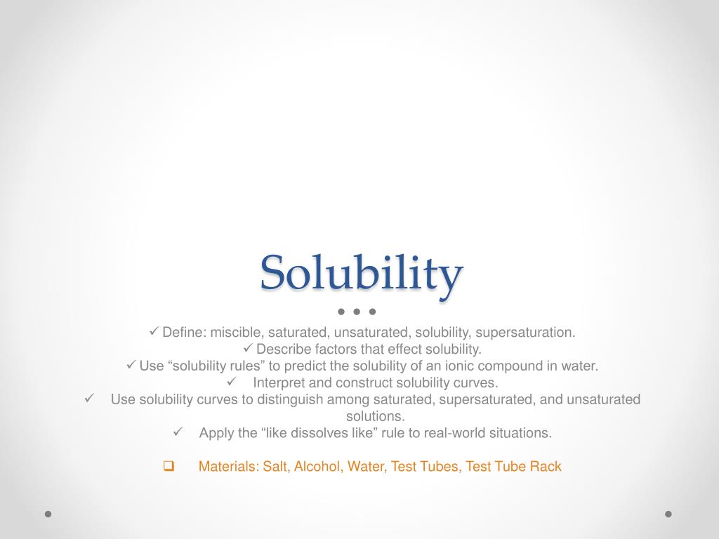 PPT - Solubility PowerPoint Presentation, free download - ID:2581227