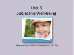PPT - Subjective and Objective Measures of Well-being PowerPoint ...