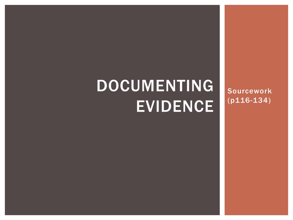 PPT - Documenting Evidence PowerPoint Presentation, free download - ID ...