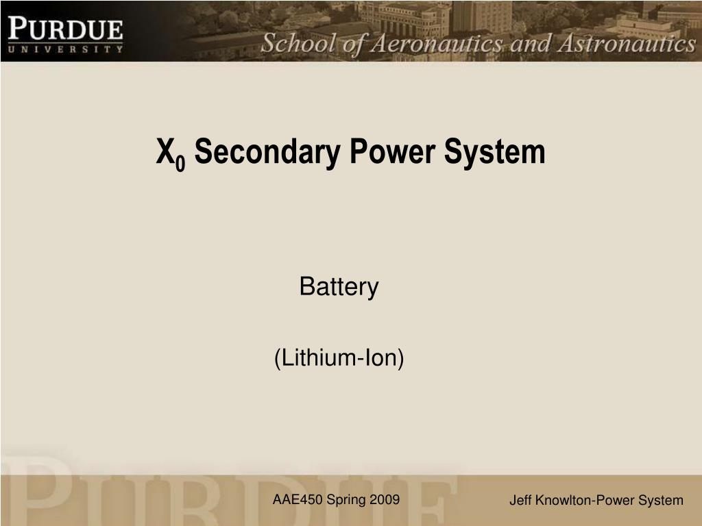 PPT - X 0 Secondary Power System PowerPoint Presentation, free download ...