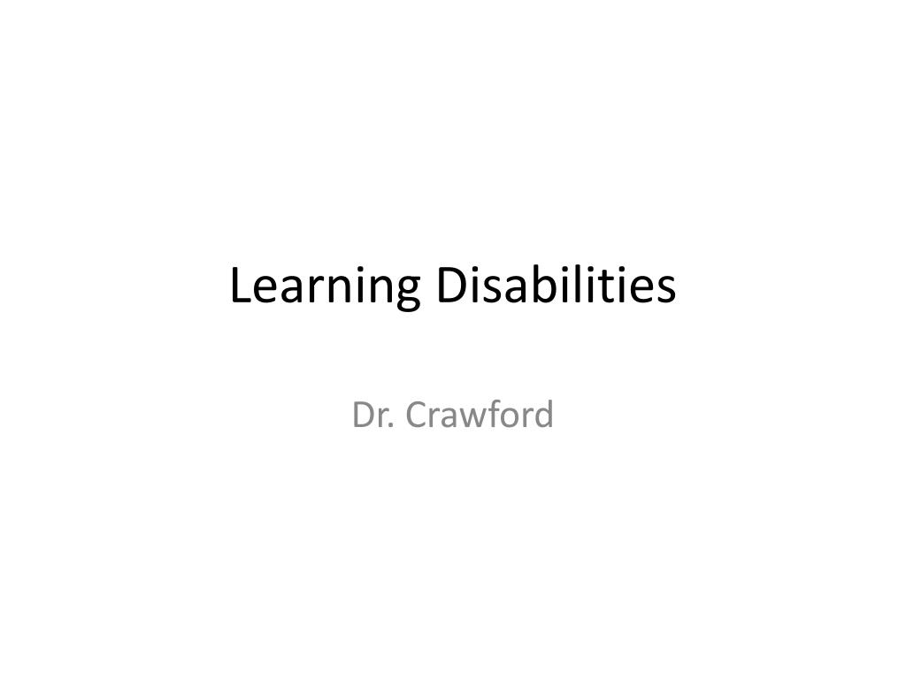 PPT - Learning Disabilities PowerPoint Presentation, free download - ID ...