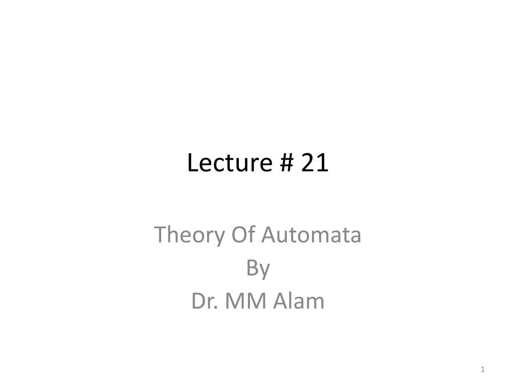 PPT - Lecture # 21 PowerPoint Presentation, free download - ID:2586050
