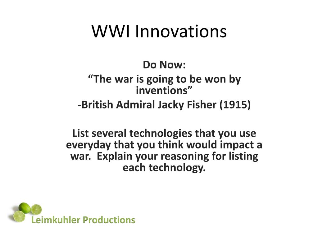PPT - WWI Innovations PowerPoint Presentation, free download - ID:2586631
