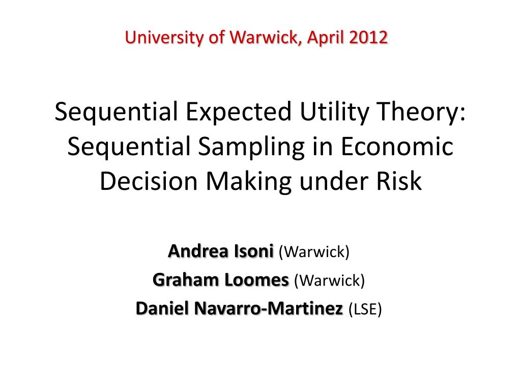 PPT - Sequential Expected Utility Theory: Sequential Sampling in ...