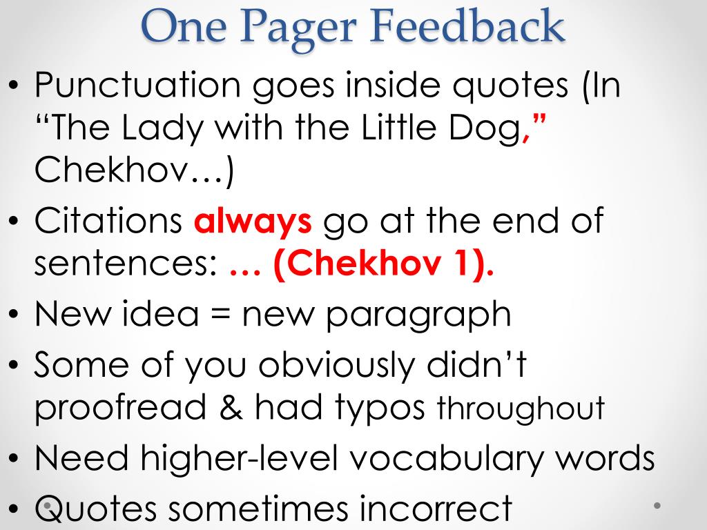 PPT - One Pager Feedback PowerPoint Presentation, free download - ID ...