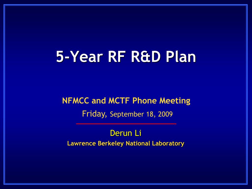 PPT - 5-Year RF R&D Plan PowerPoint Presentation, free download - ID ...