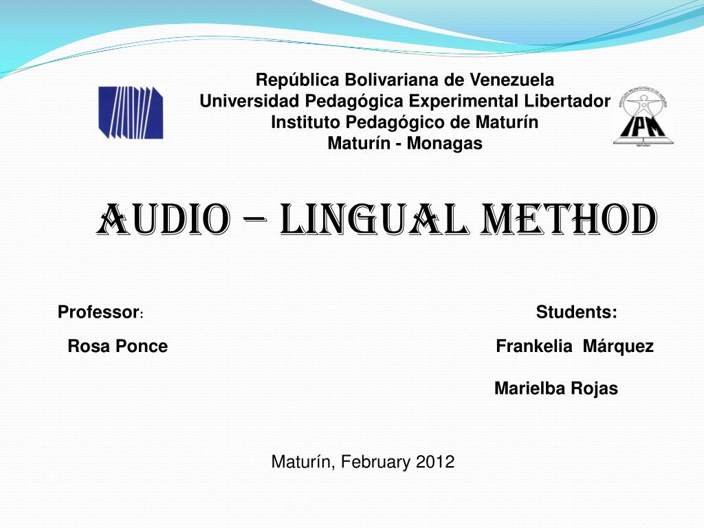 PPT - Audio – lingual method PowerPoint Presentation, free download ...