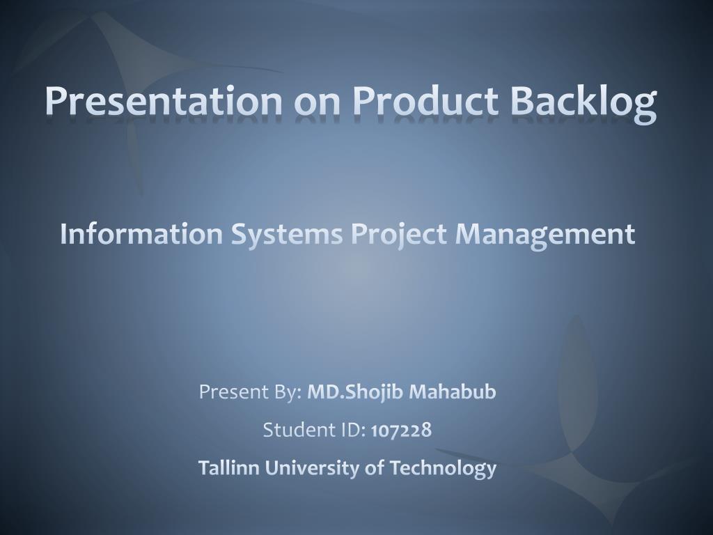 PPT - Presentation on Product Backlog PowerPoint Presentation, free ...