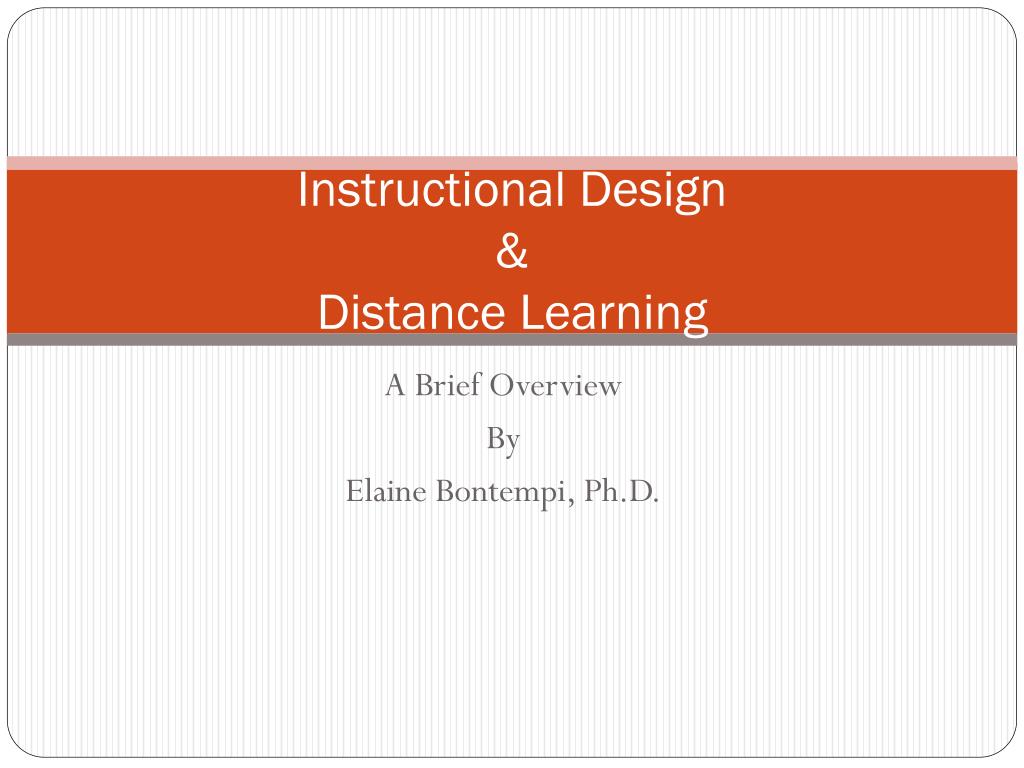 PPT - Instructional Design & Distance Learning PowerPoint Presentation ...