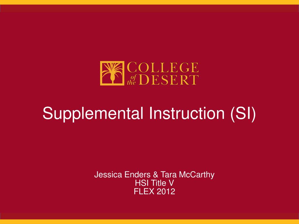 PPT - Supplemental Instruction (SI) PowerPoint Presentation, free ...