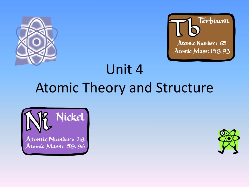PPT - Unit 4 Atomic Theory and Structure PowerPoint Presentation, free ...