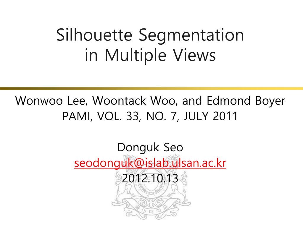 PPT - Silhouette Segmentation in Multiple Views PowerPoint Presentation ...