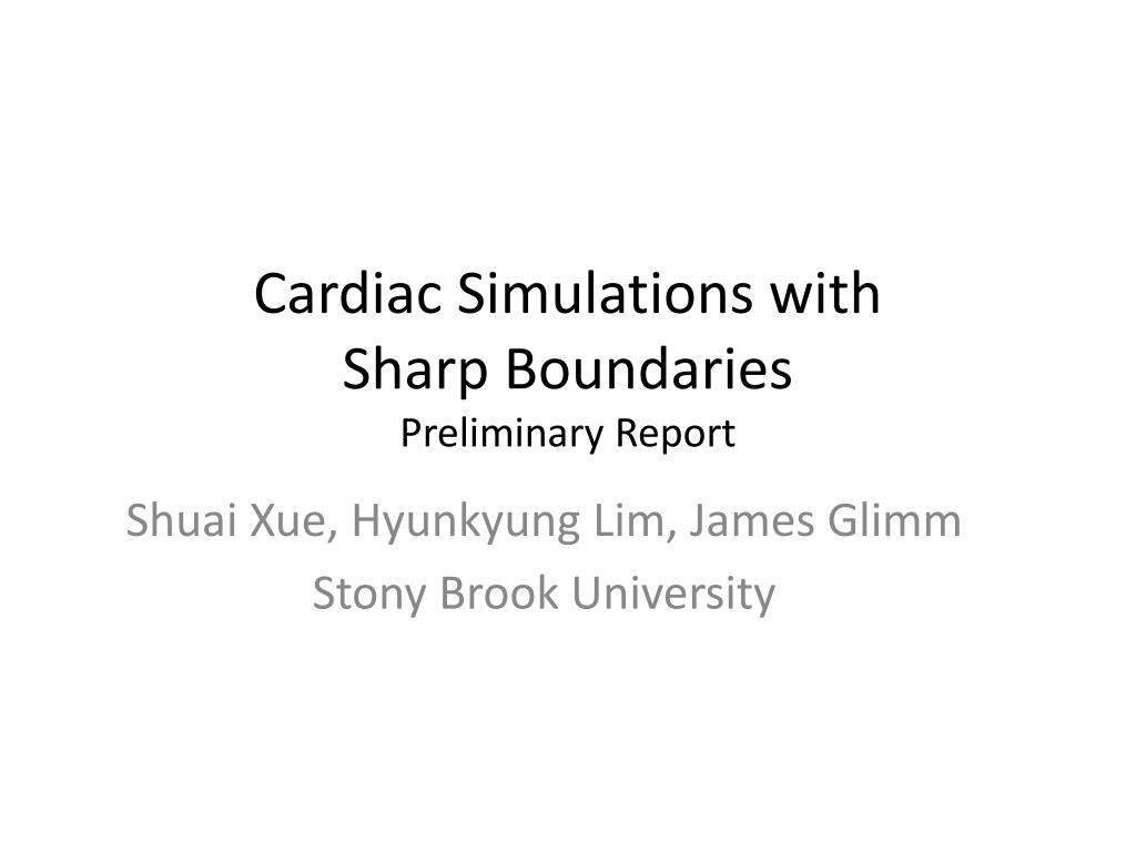 PPT - Cardiac Simulations with Sharp Boundaries: Preliminary Report ...