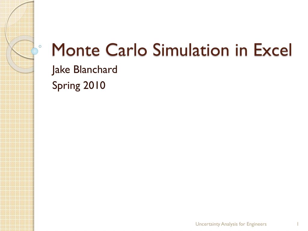 PPT - Monte Carlo Simulation in Excel PowerPoint Presentation, free ...