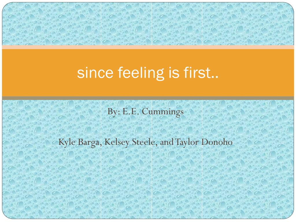 PPT - s ince feeling is first.. PowerPoint Presentation, free download ...