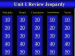 PPT - Unit 1 Review Jeopardy ( Ch. 5-7 ) PowerPoint Presentation, free ...
