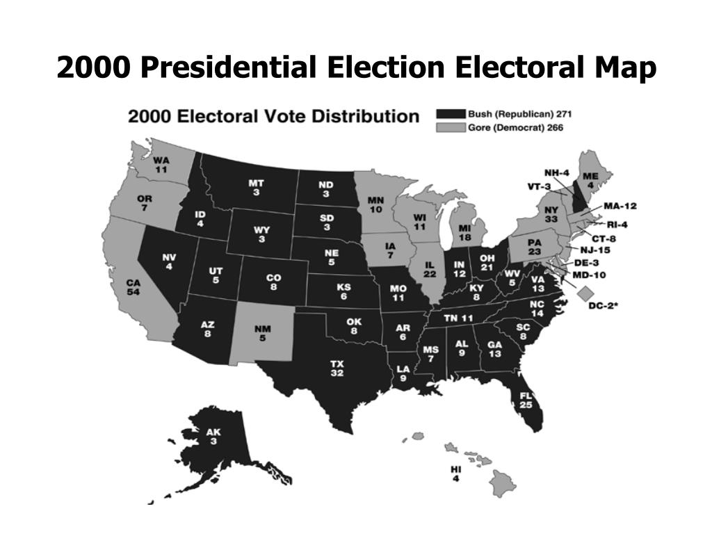 PPT - 2000 Presidential Election Electoral Map and Analysis PowerPoint ...