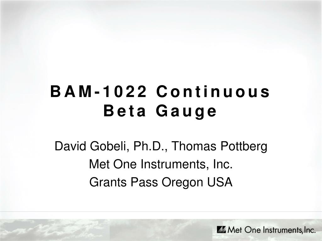 PPT - BAM-1022 Continuous Beta Gauge PowerPoint Presentation, free ...