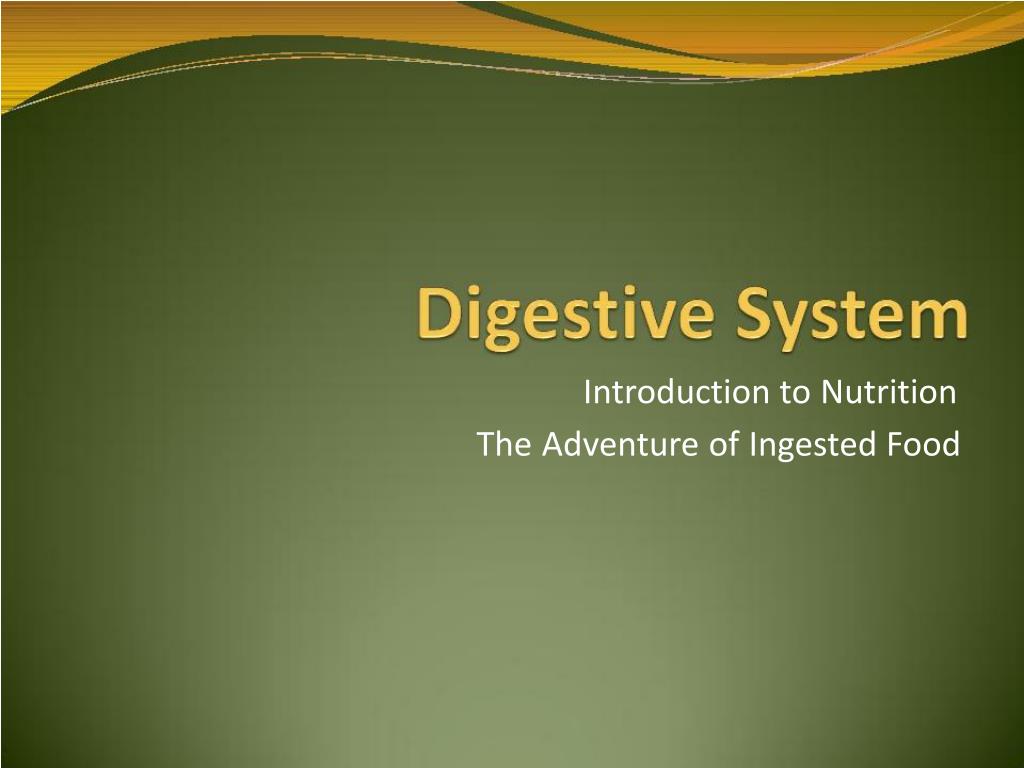 PPT - Introduction to Nutrition The Adventure of Ingested Food ...