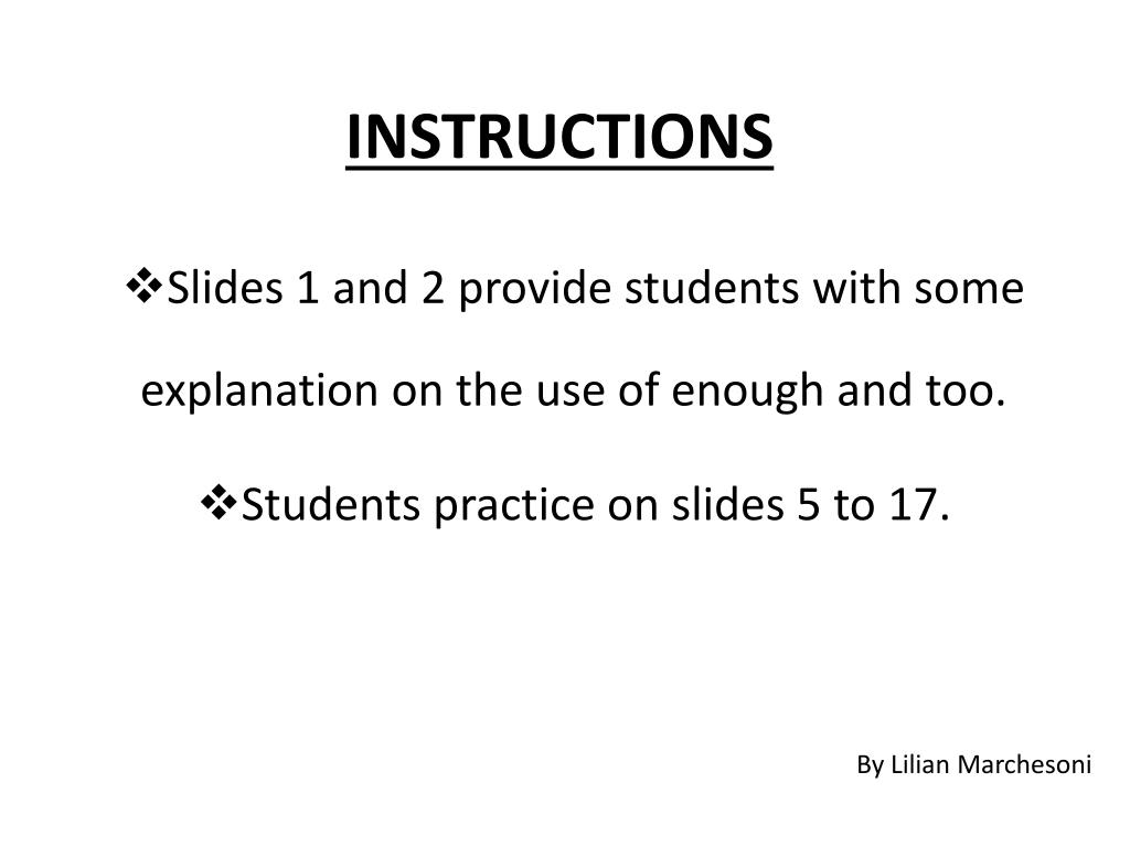 PPT - INSTRUCTIONS PowerPoint Presentation, free download - ID:2602704