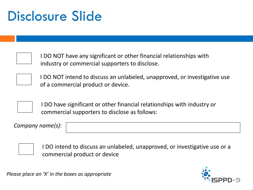 PPT - Disclosure Slide PowerPoint Presentation, free download - ID:2605325