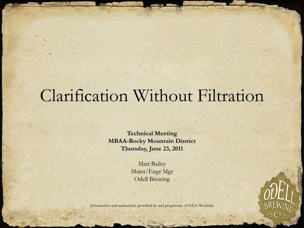 PPT - Clarification Without Filtration PowerPoint Presentation, free ...
