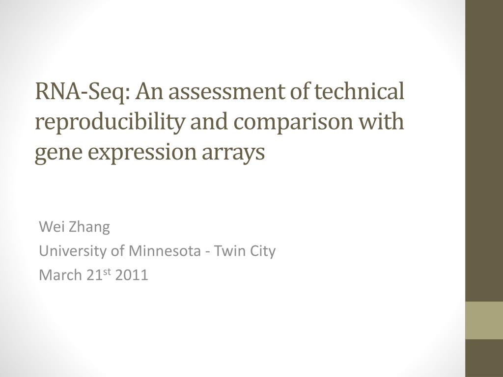 PPT - RNA- S eq : An assessment of technical reproducibility and comparison with gene expression ...