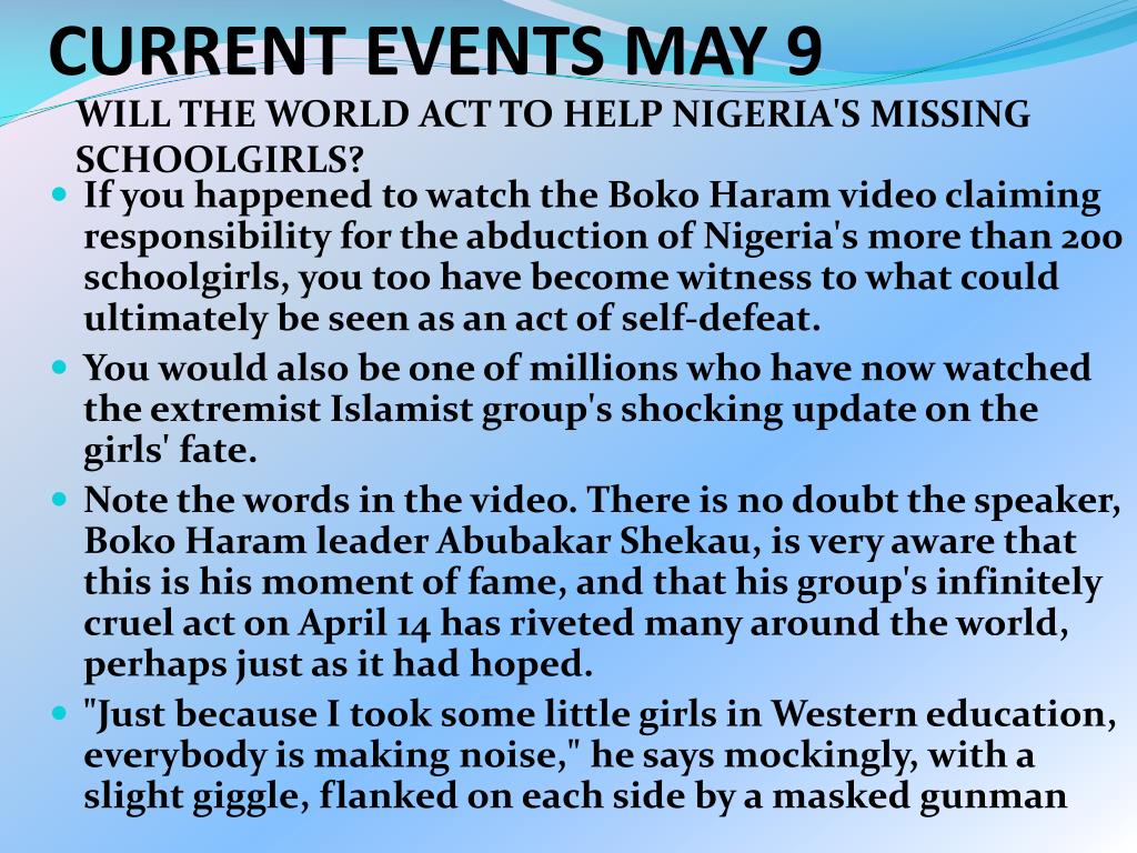 PPT - CURRENT EVENTS MAY 9 PowerPoint Presentation, free download - ID ...