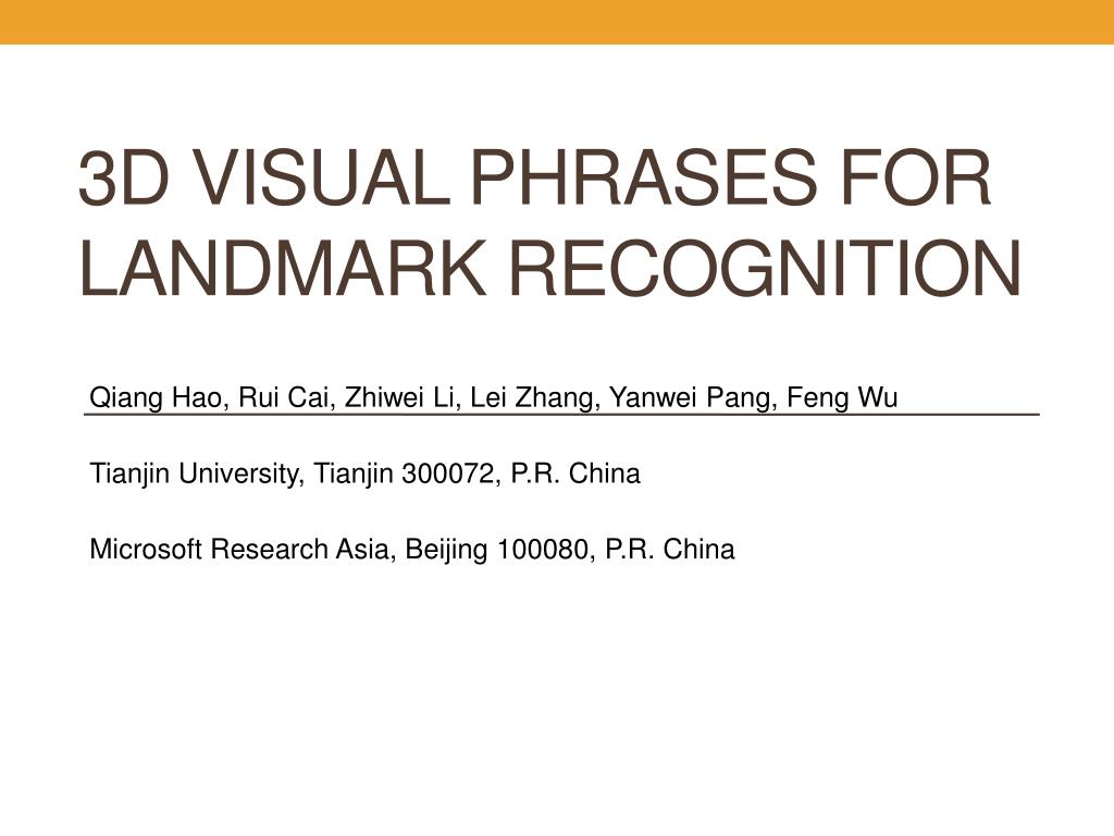 PPT - 3D Visual Phrases for Landmark Recognition PowerPoint ...