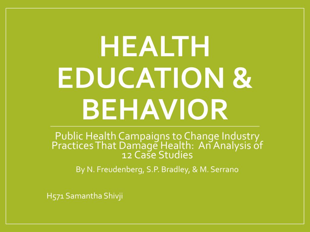 PPT - Health Education & behavior PowerPoint Presentation, free ...