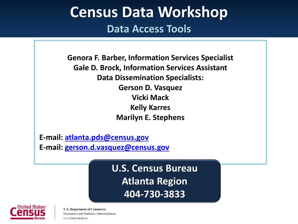 PPT - Census Data Workshop Data Access Tools PowerPoint Presentation ...