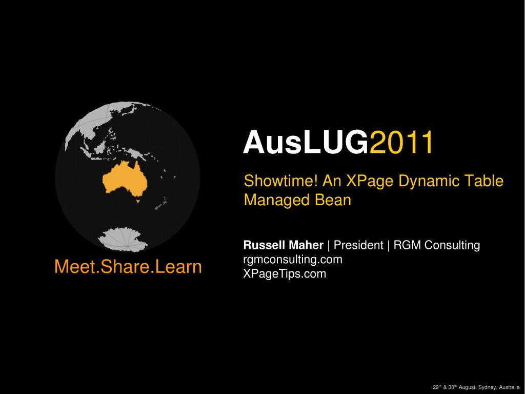 PPT - Showtime! An XPage Dynamic Table Managed Bean PowerPoint Presentation - ID:2630262