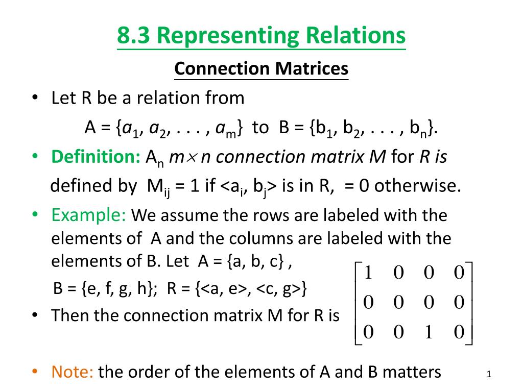 PPT - 8.3 Representing Relations PowerPoint Presentation, free download ...