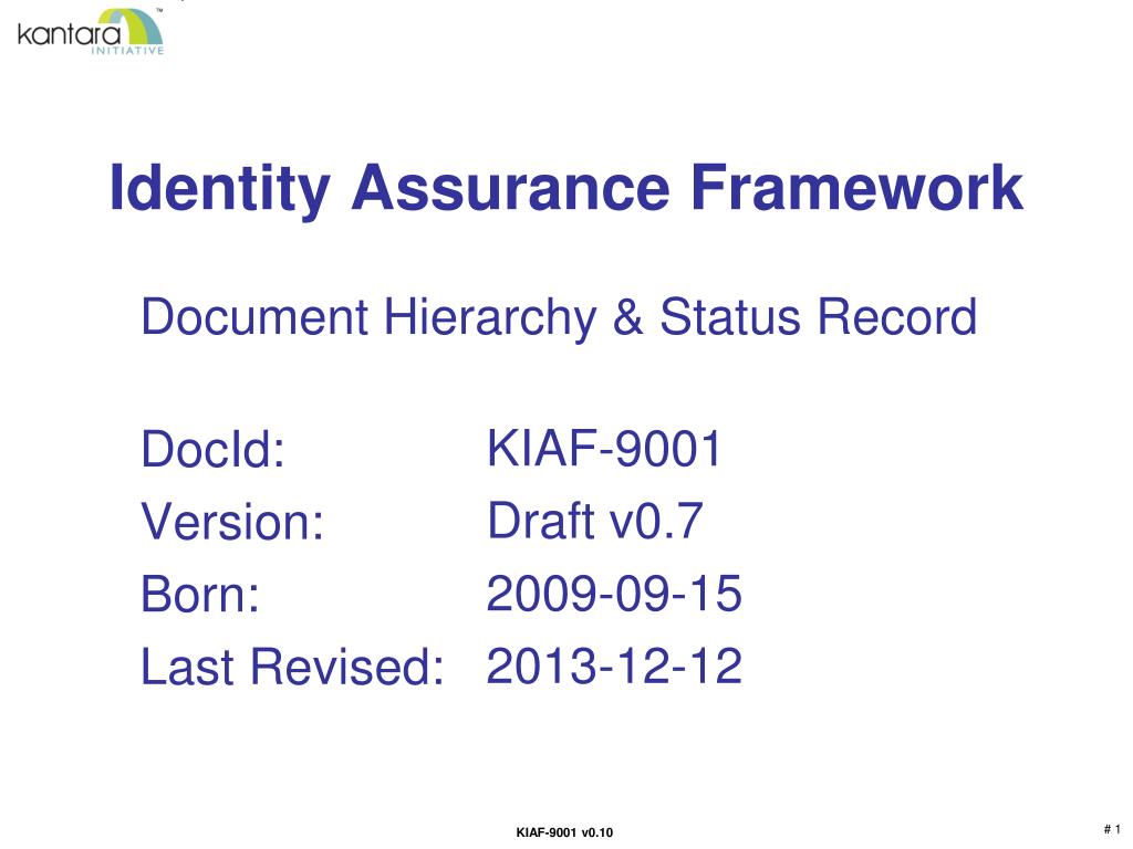 PPT - Identity Assurance Framework PowerPoint Presentation, free ...