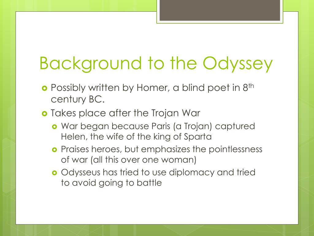 PPT - Background to the Odyssey PowerPoint Presentation, free download ...