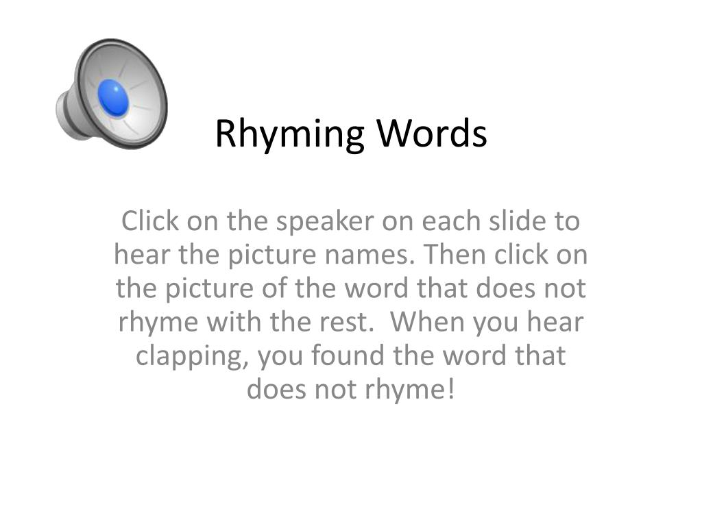 PPT - Rhyming Words PowerPoint Presentation, free download - ID:2633587