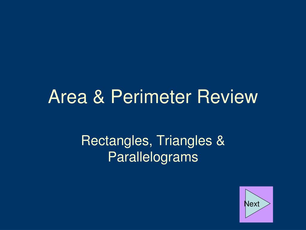 PPT - Area & Perimeter Review PowerPoint Presentation, free download ...