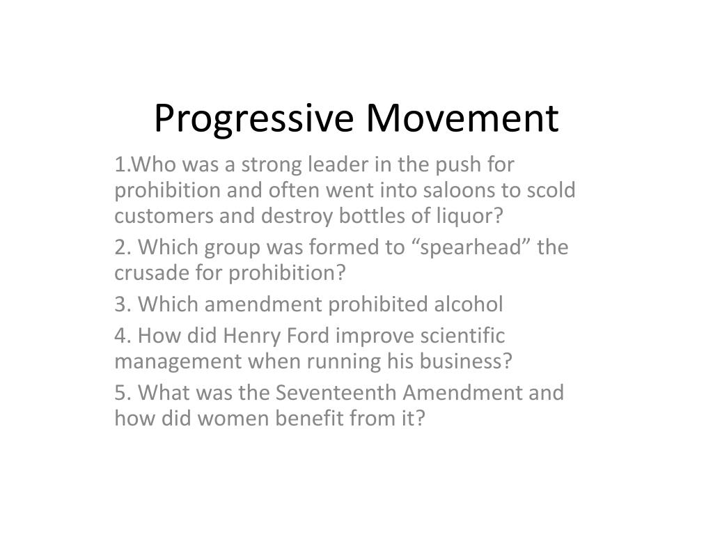 PPT - Temperance Movement: Prohibition Crusade and Social Reforms 1900s ...