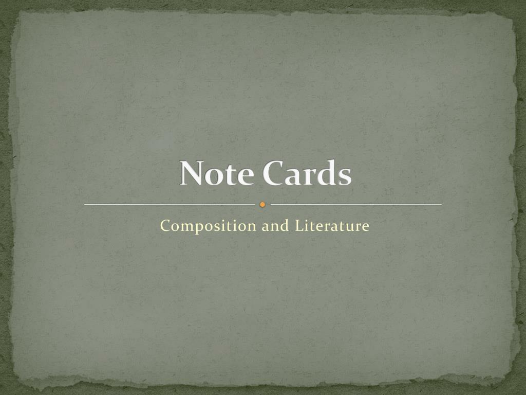 PPT - Note Cards PowerPoint Presentation, free download - ID:2644799