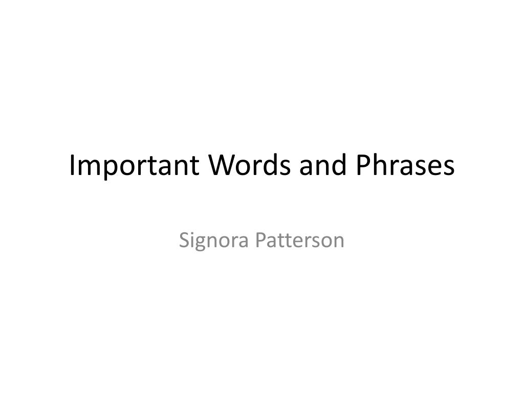 PPT - Important Words and Phrases PowerPoint Presentation, free ...