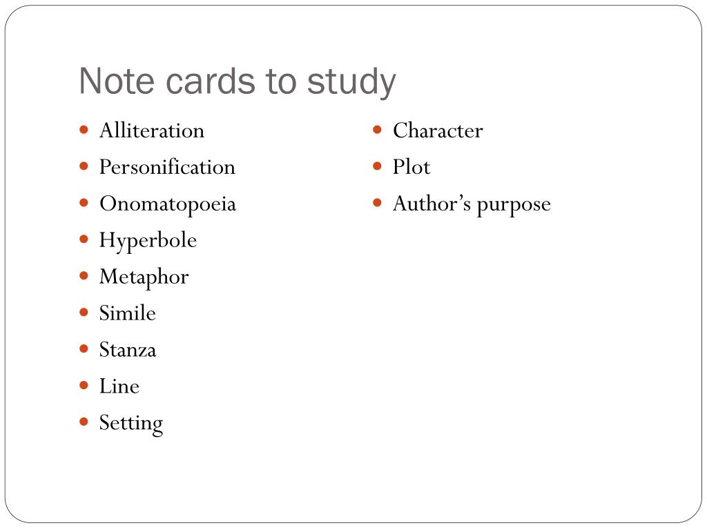 PPT - Note cards to study PowerPoint Presentation, free download - ID ...