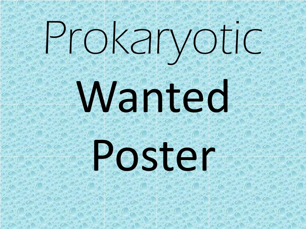 PPT - Prokaryotic Wanted Poster PowerPoint Presentation, free download ...