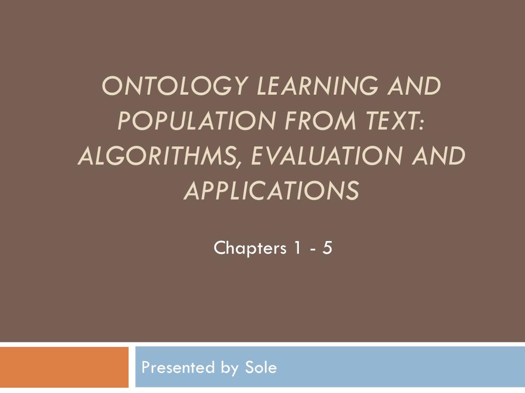 PPT - Ontology Learning and Population from Text: Algorithms ...
